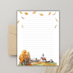 Autumn Printable Stationery,fall Leaves Digital Letter,stationary ...