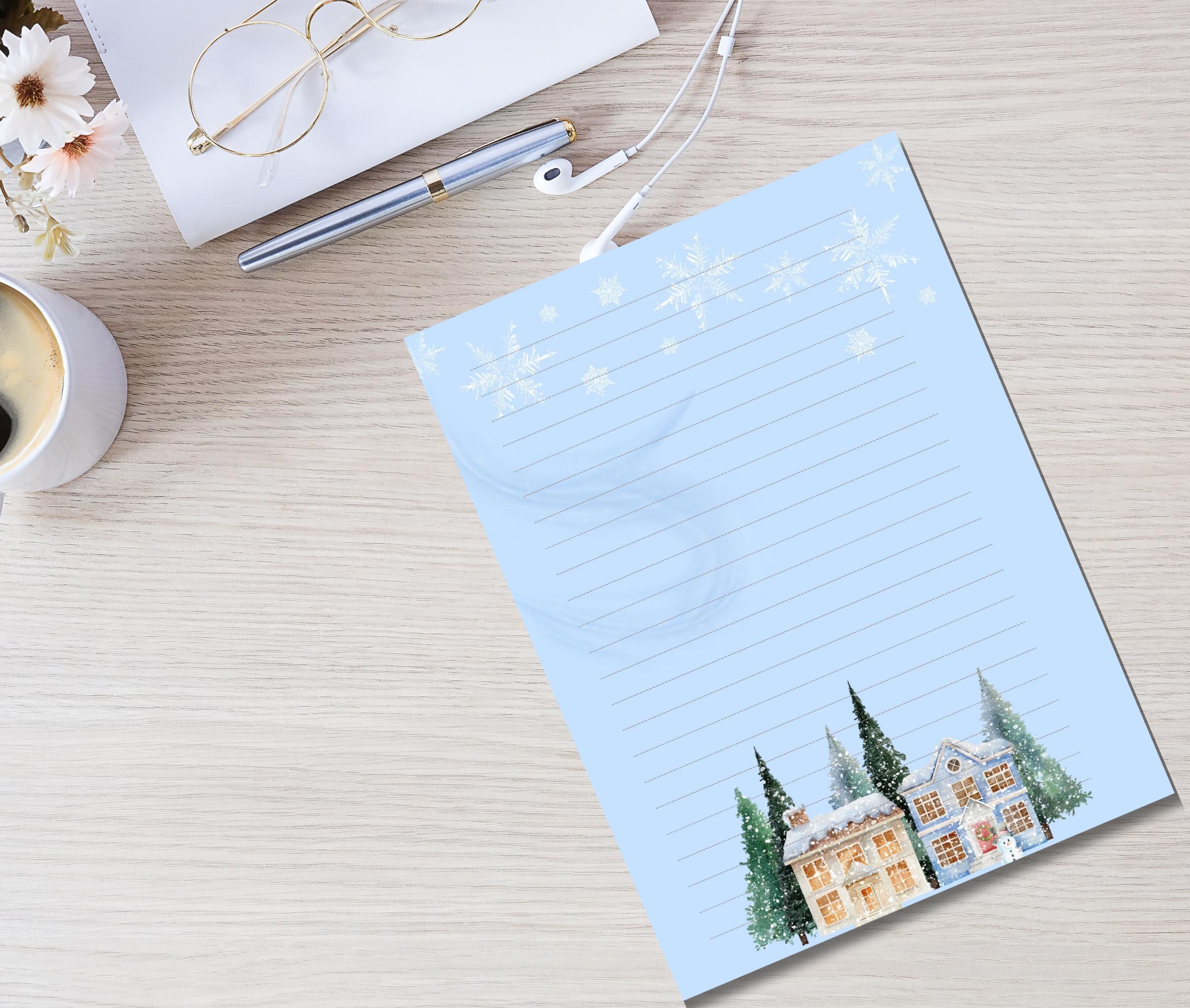Christmas Printable Stationery, Holiday Templates,snowflakes Printable ...