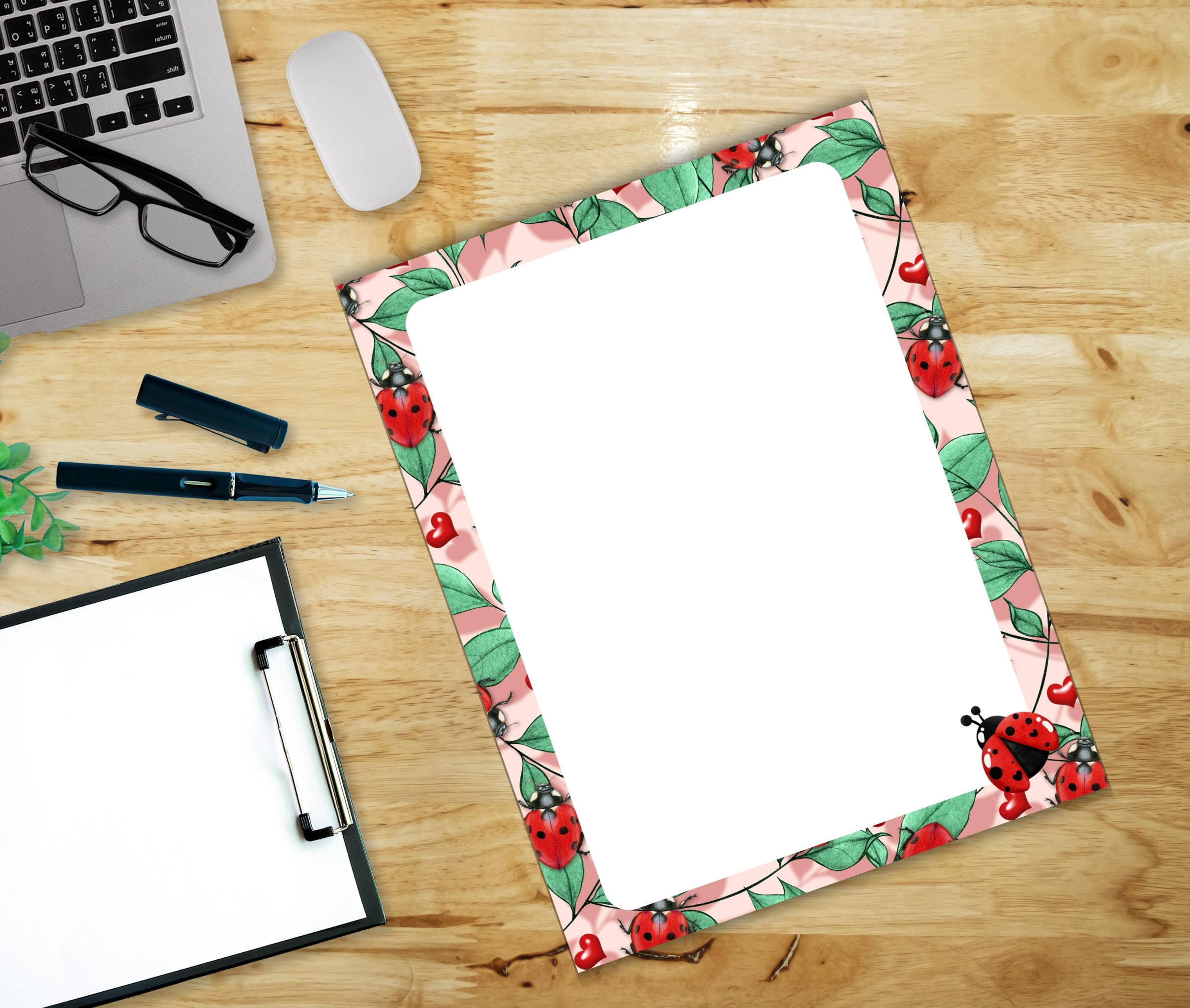 Ladybug Printable Stationery-printable Paper Pack-flower Writing Paper ...