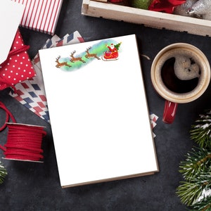 Santa Claus With Reindeer Printable Stationery-santa Claus Writing ...