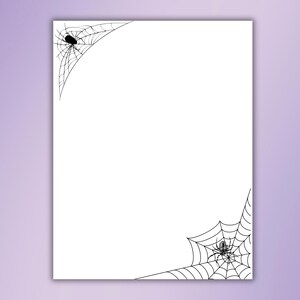 Spider Printable Stationary-halloween Printable Stationery-spider Web ...