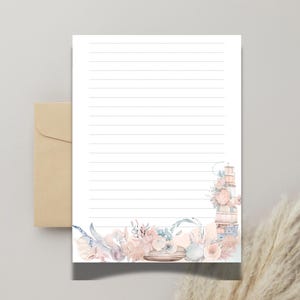 Marine Theme Printable Stationery-writing Paper Unlined Lined A5/A4/US ...