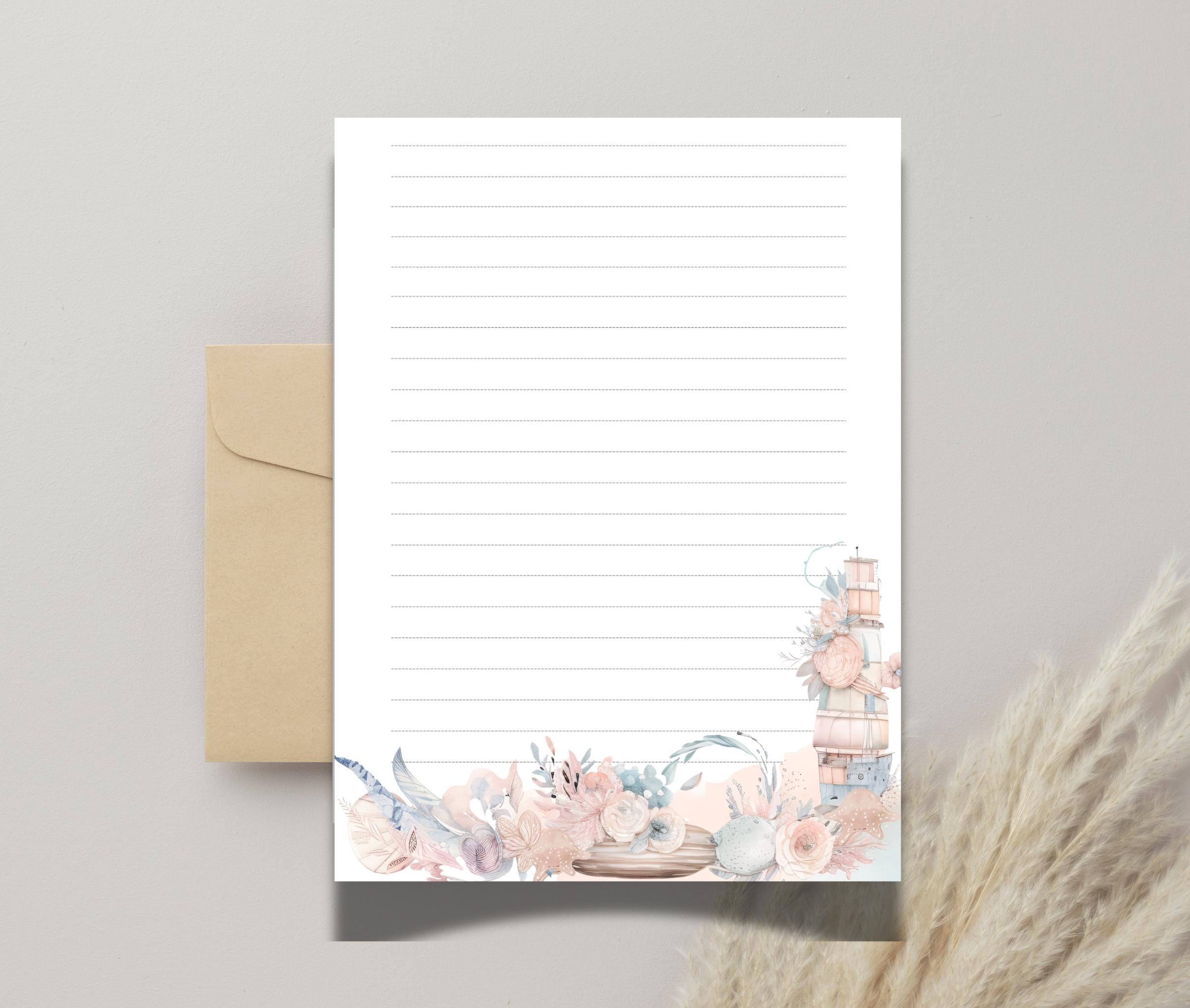 Marine Theme Printable Stationery-writing Paper Unlined Lined A5/A4/US ...