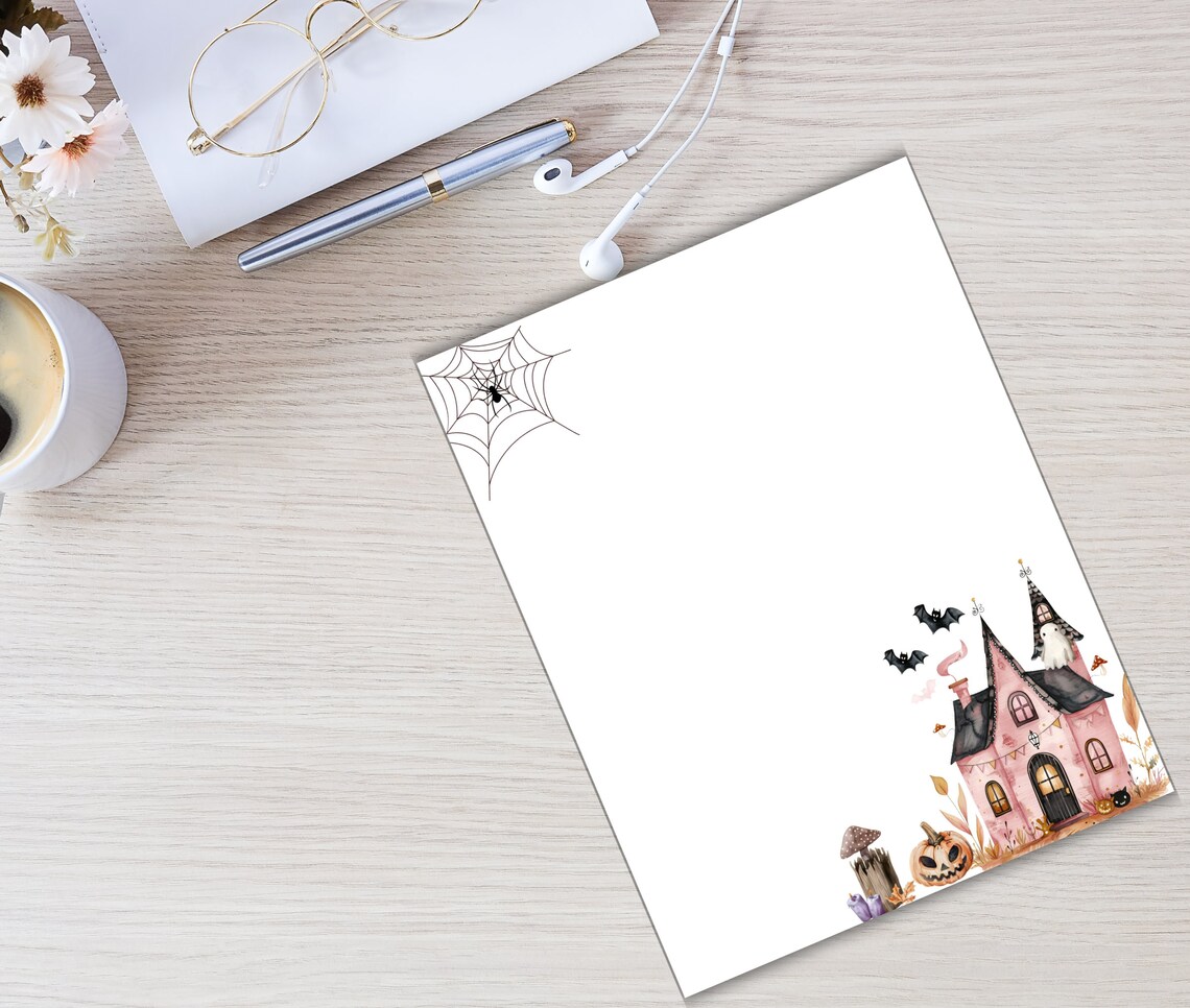 Halloween Letters-halloween Printable Stationery Set-cute Ghost Writing ...