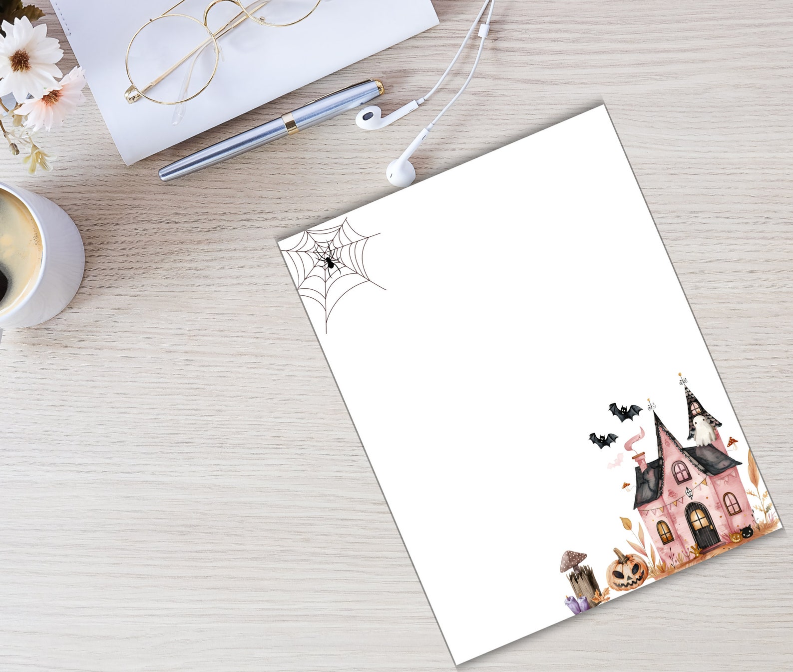 Halloween Letters-halloween Printable Stationery Set-cute Ghost Writing ...