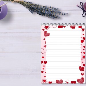 Hearts Printable Stationery-valentine's Day Printable Writing Paper ...