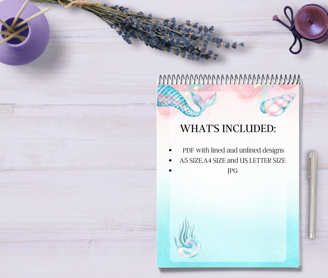 Printable Mermaid Letter Writing Paper Set,mermaid Stationery,marine ...