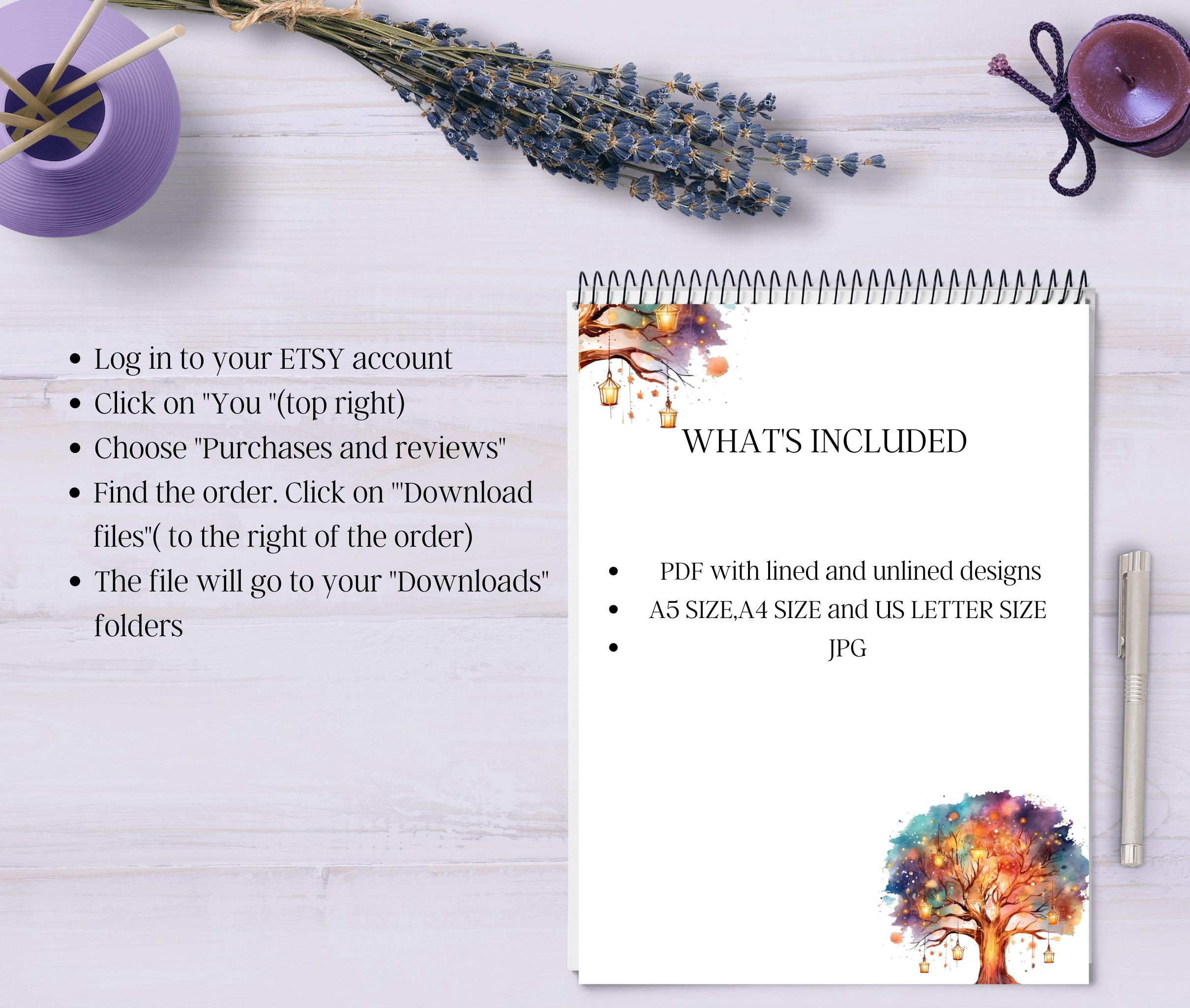 Autumn Tree Printable Stationary-watercolor Tree Digital Letter-tree ...