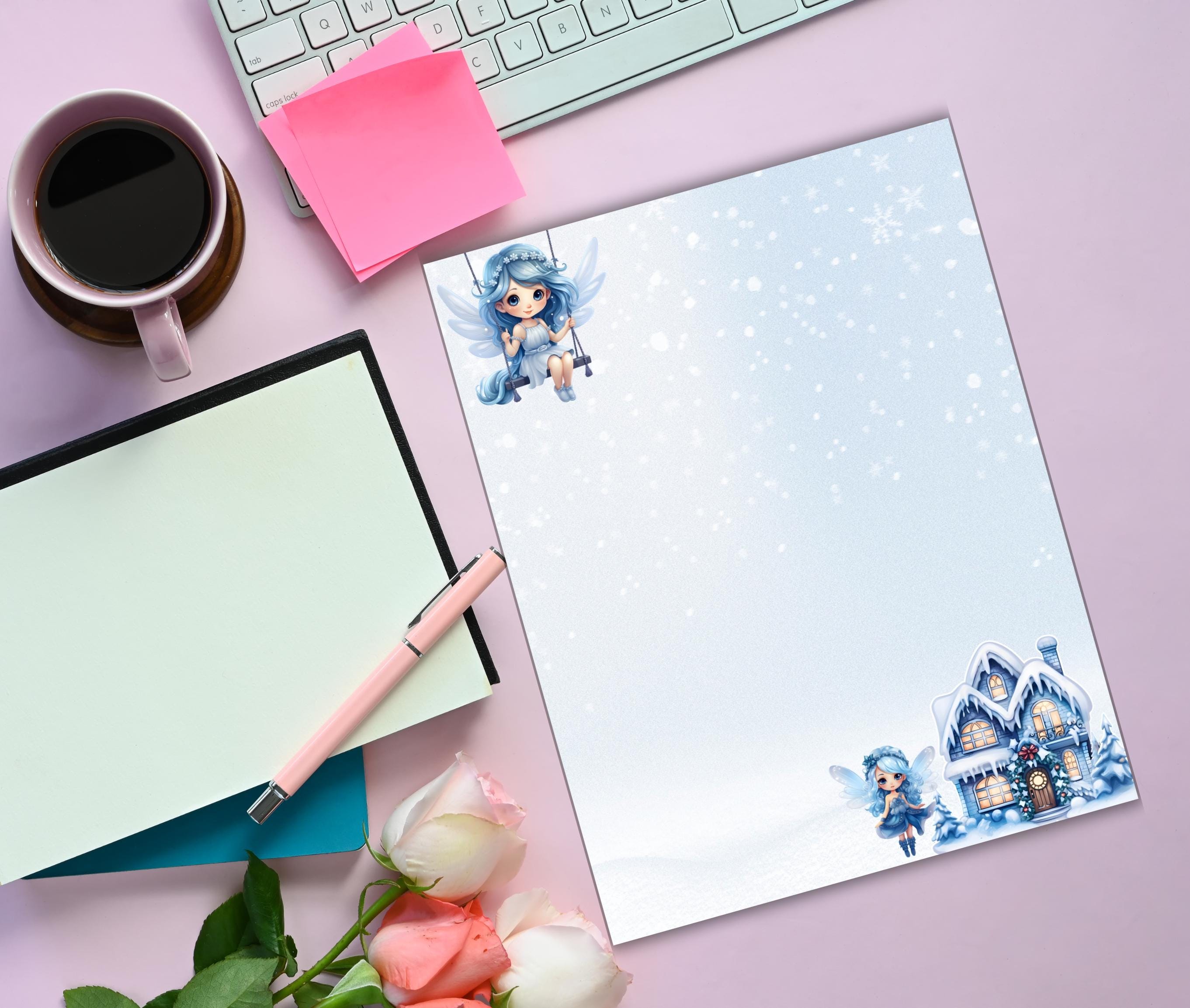 Winter Fairy Printable Stationery-witner Angel Writing Paper Set ...