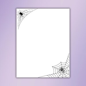 Spider Printable Stationary-halloween Printable Stationery-spider Web ...