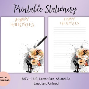 Happy Halloween Printable Stationery, Digital Letter,autumn Printable ...