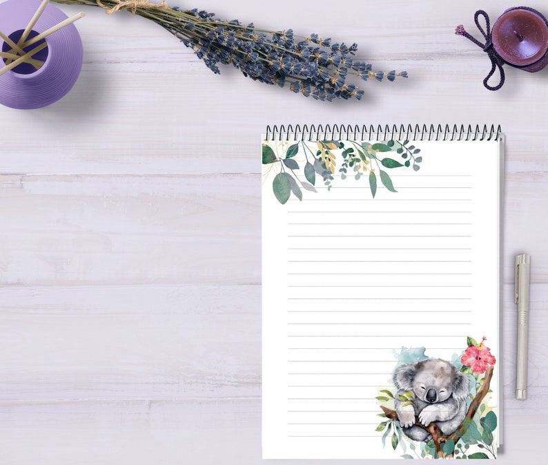 Koala Printable Stationery-cute Animal Writing Paper Set-kids ...