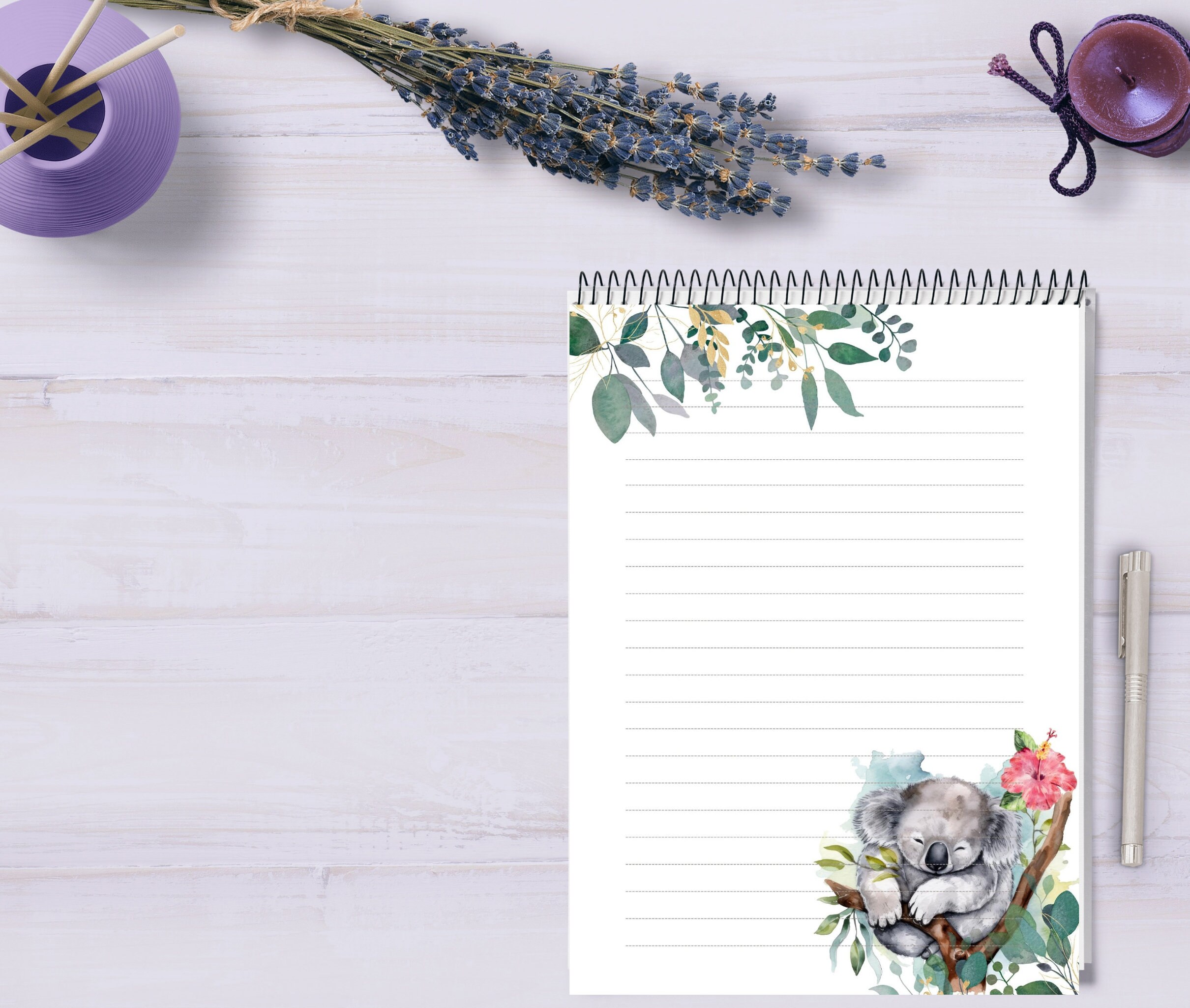 Koala Printable Stationery-cute Animal Writing Paper Set-kids ...