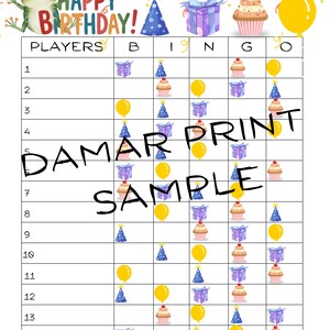 Happy Birthday Bingo Boards - Instant Download -printable Bingo Boards ...