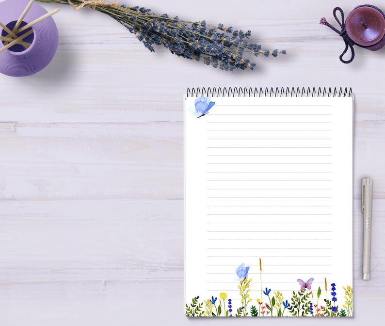 Wildflower Writing Set ,flower Printable Stationery,floral Writing ...
