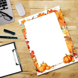 Fall Pumpkins Printable Stationery,autumn Printable Stationery ...