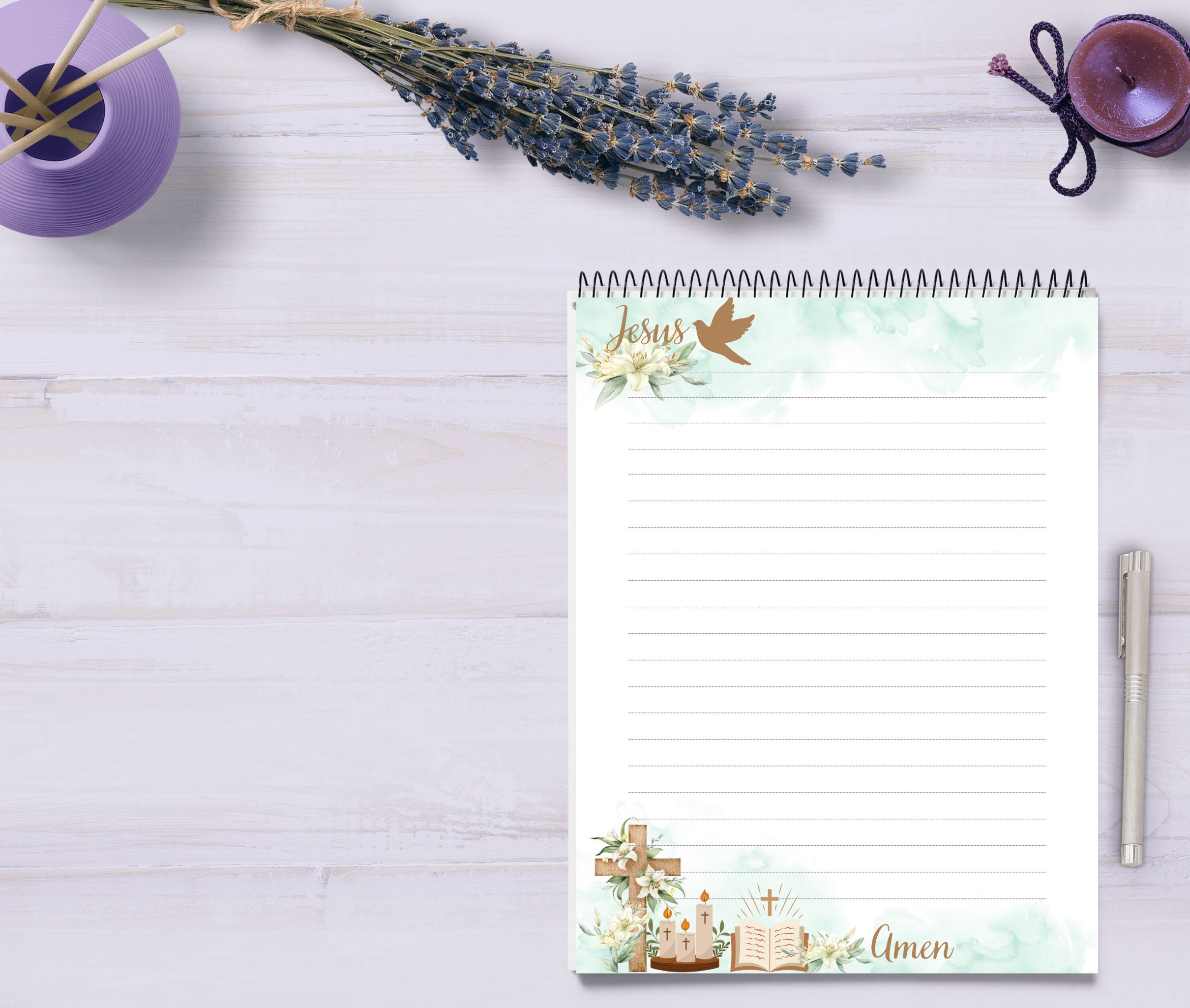 Christian Religious Printable Stationery Digital Letter Lined Unlined ...