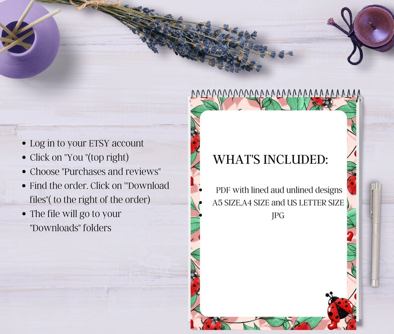 Ladybug Printable Stationery-printable Paper Pack-flower Writing Paper ...