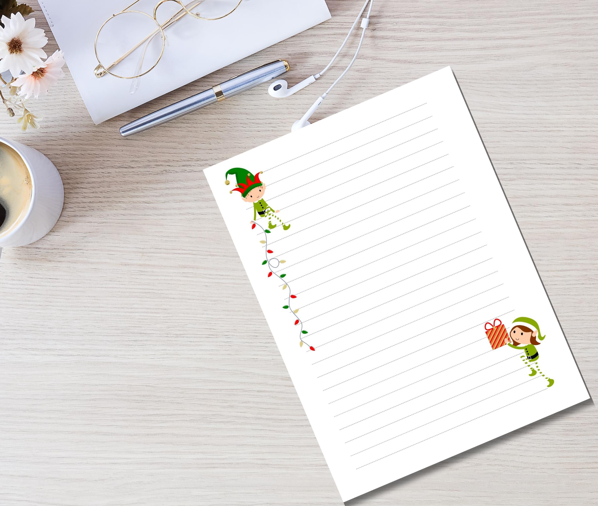 Christmas Gnome Printable Stationery,digital Download,christmas ...