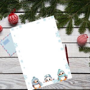 Cute Christmas Animals Printable Stationery-penguin Stationary-winter ...