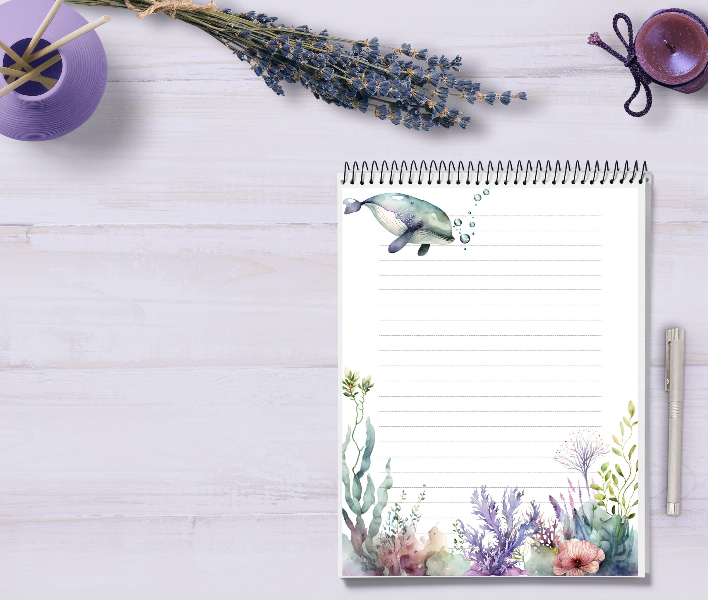 Marine Printable Stationery-whale Stationery-ocean Writing Set ...