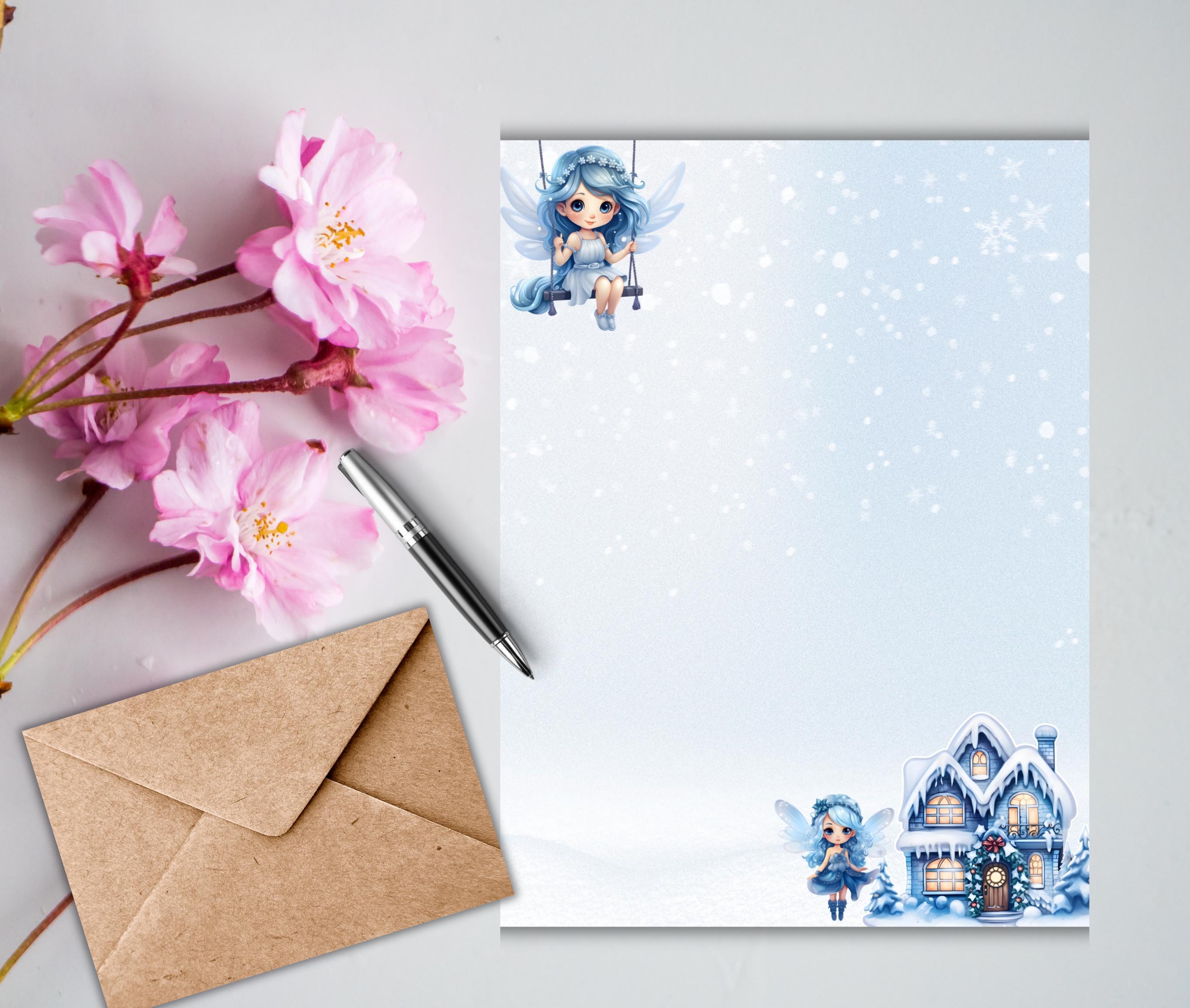 Winter Fairy Printable Stationery-witner Angel Writing Paper Set ...