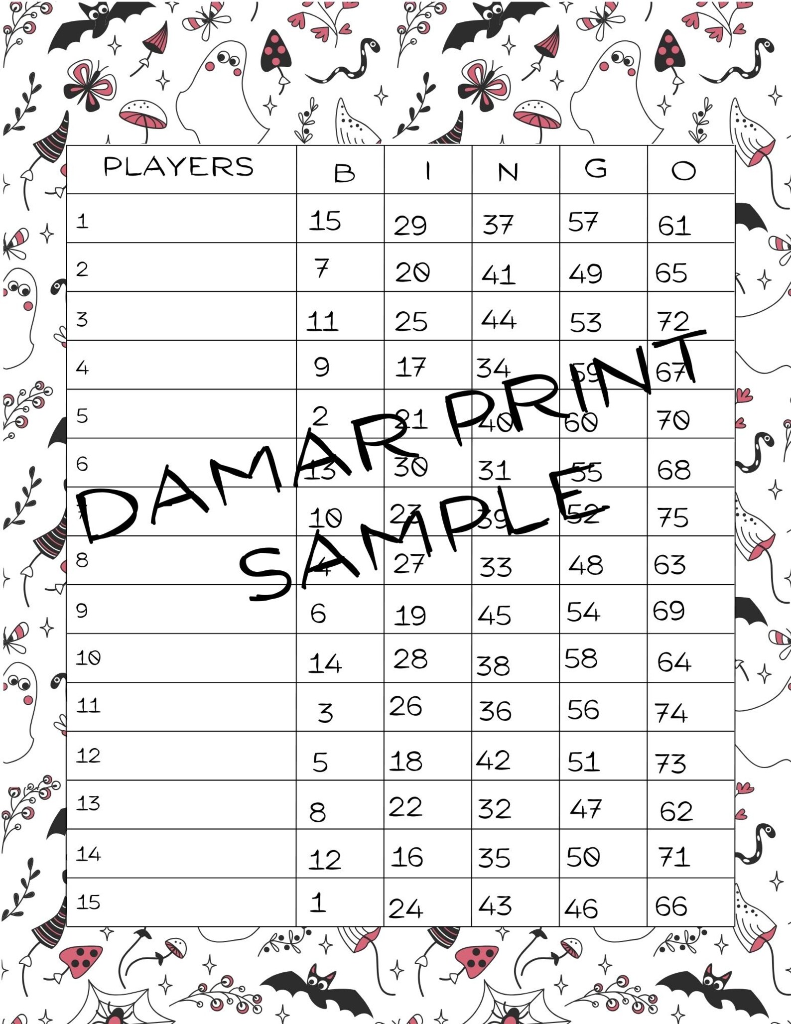 Halloween Printable Bingo Boards Bundle-bingo Boards 1-15 Lines ...