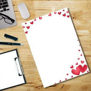 Heart Printable Stationery-valentine's Day Printable Writing Paper ...
