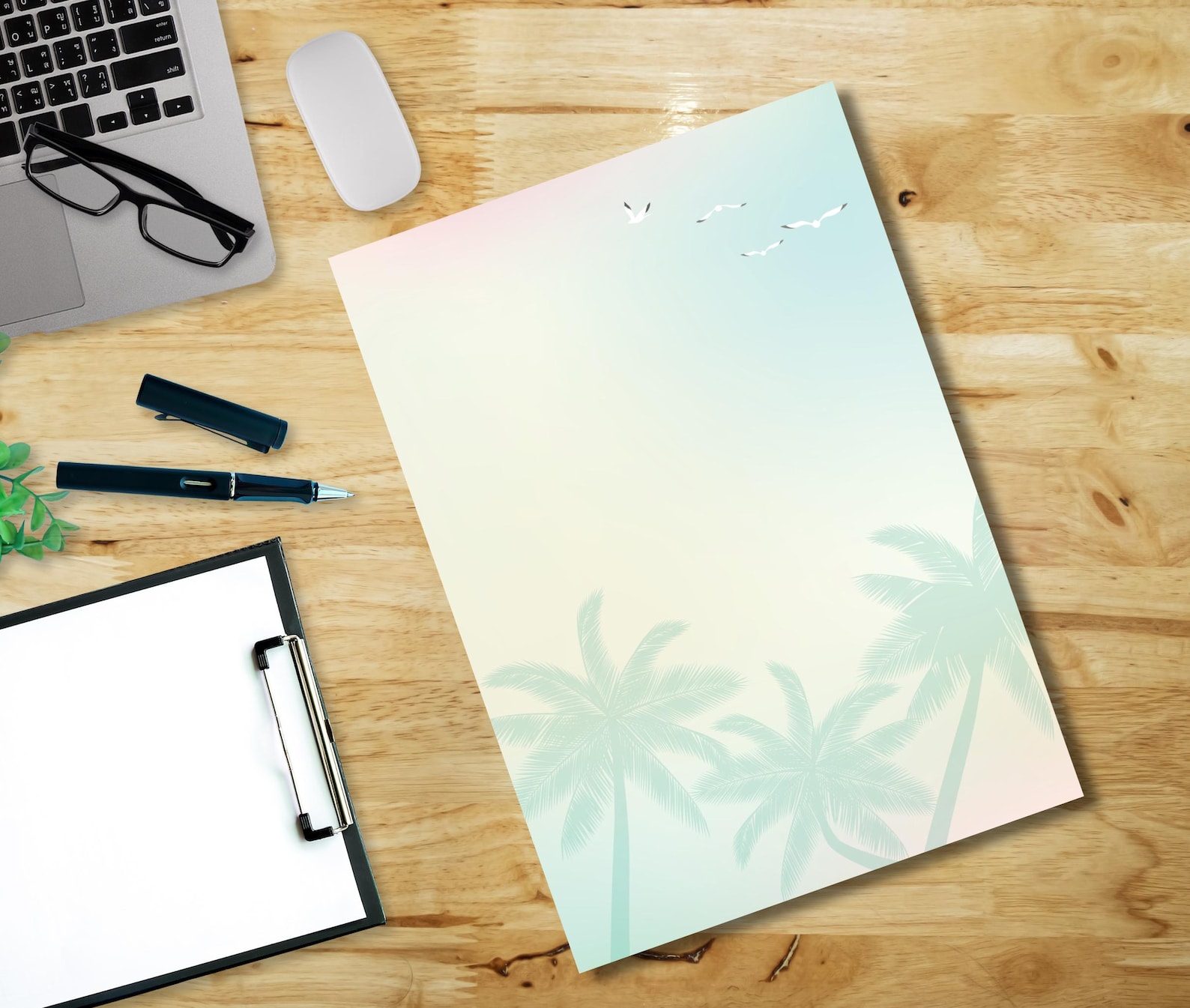 Summer Theme Printable Stationery-beach Writing Paper Set Lined Unlined ...