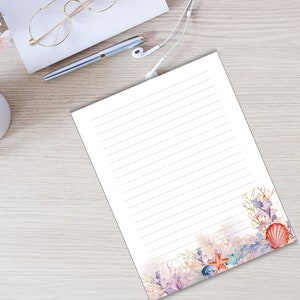 Undersea World Printable Stationery- Sea Marine Ocean Writing Set ...