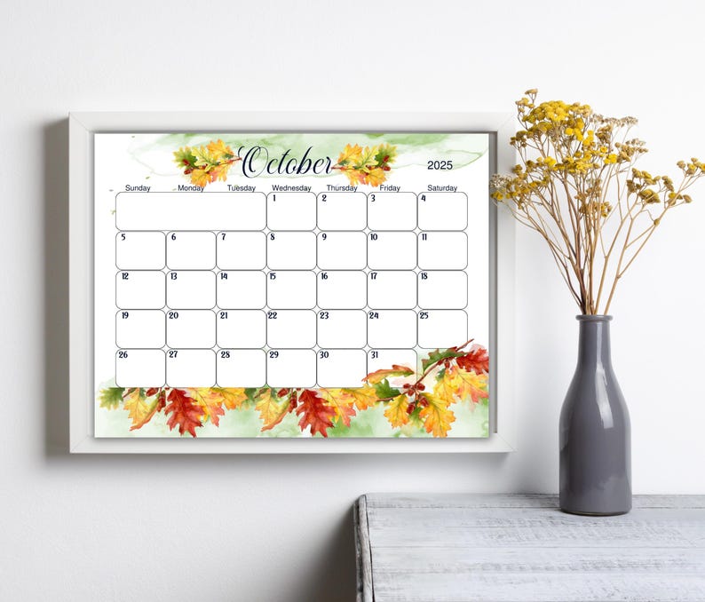 Editable October 2025 Calendar Printable Kids Calendar Classroom -fall ...