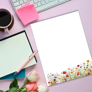 Meadow Unlined Lined Printable Stationery-field Blooms Writing Paper ...