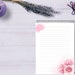 Watercolor Pink Flower Printable Stationery,love Letter Set, Loral ...