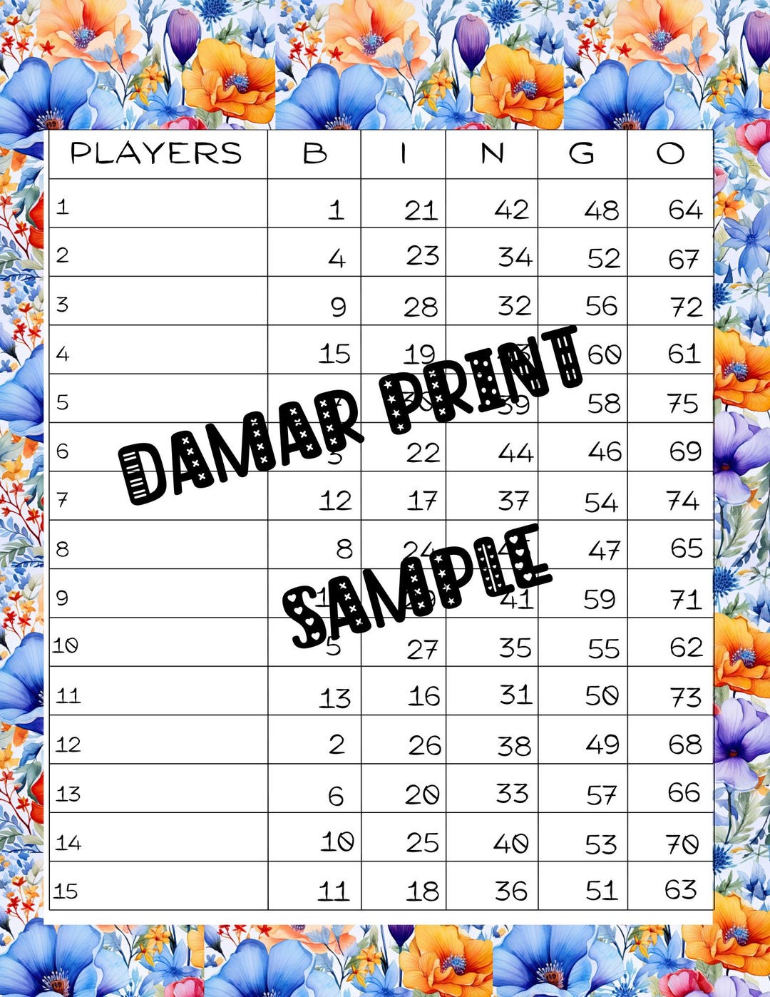 Summer Bundle Bingo Boards-printable Bingo Boards 1-15 Lines- Mixed ...