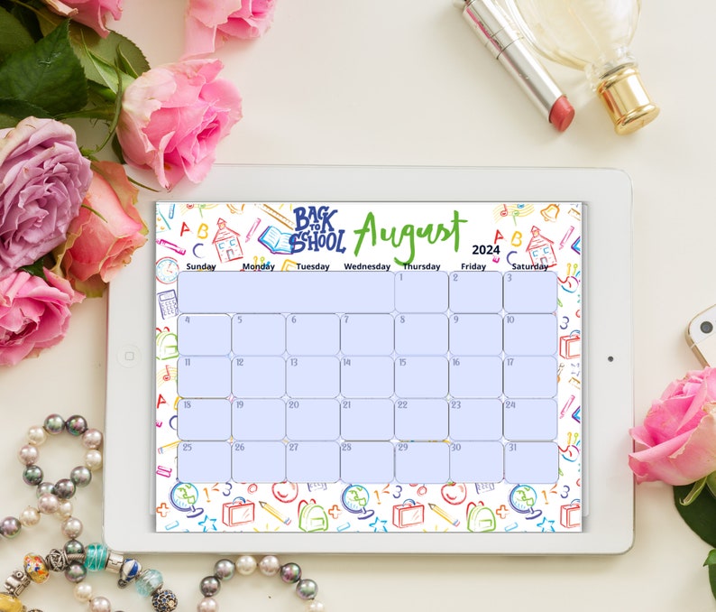 Editable August 2024 Calendar-back to School Planner-2024 Printable ...
