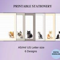 Cute Holiday Cat Kitten Printable Stationery #4 / Digital Note Paper ...