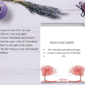 Love Tree Hearts Printable Stationery-hearts Writing Paper A4/A5/US ...