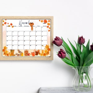 Editable November 2024 Printable Calendar-autumn Monthly Planner ...