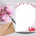 Heart Printable Stationery-valentine's Day Printable Writing Paper ...