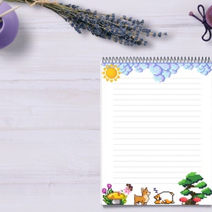 Pixel Style Printable Stationery-cute Animal Stationery-stationary Set ...