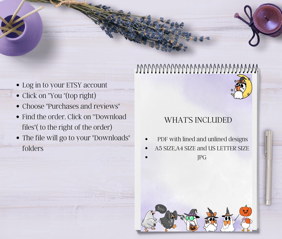 Halloween Printable Stationary Set-halloween Writing Paper Lined ...