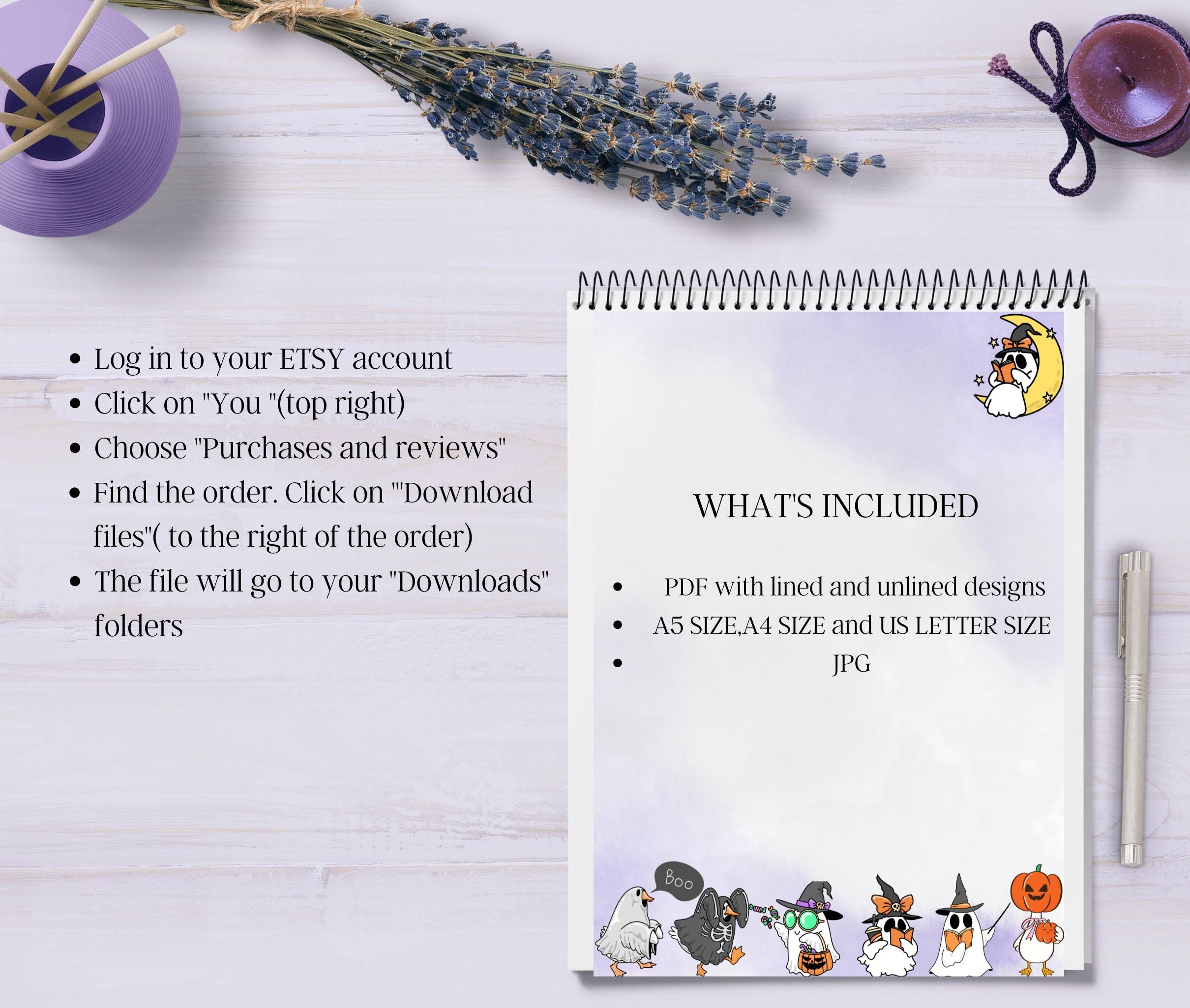 Halloween Printable Stationary Set-halloween Writing Paper Lined ...