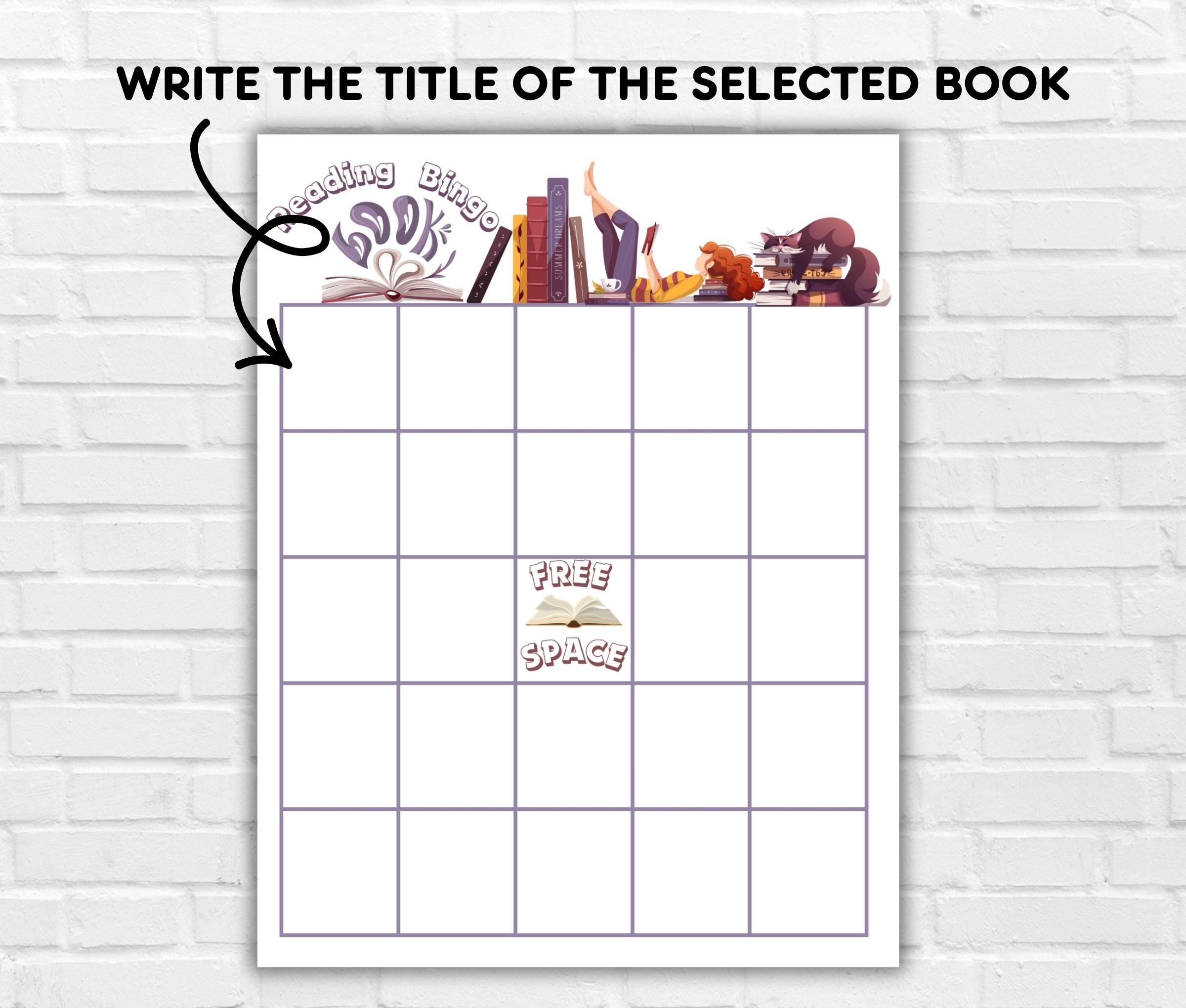 Printable Book Bingo-reading Challenge-book Checklist-book Club ...