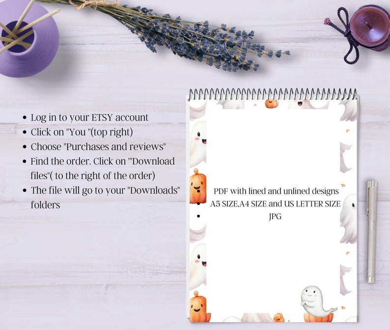 Cute Ghosts and Pumpkin,cute Notepaper,autumn Printable Stationery ...