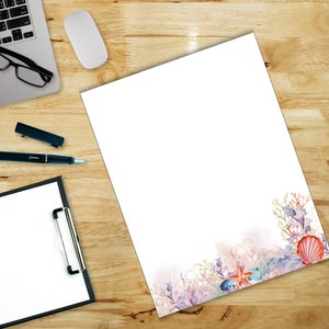 Undersea World Printable Stationery- Sea Marine Ocean Writing Set ...