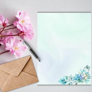 Watercolor Flower Stationery Set-flower Writing Paper Unlined Lined A4 ...