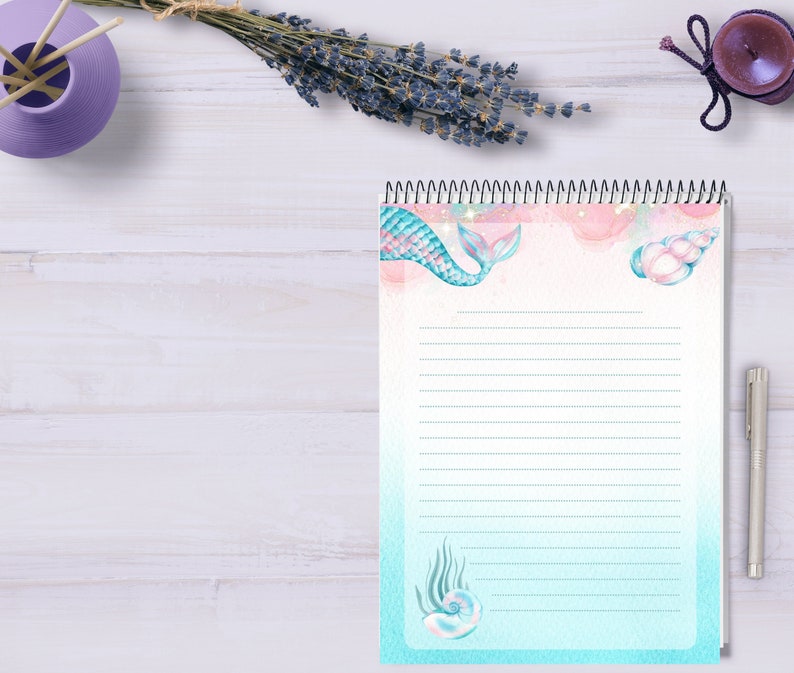 Printable Mermaid Letter Writing Paper Set,mermaid Stationery,marine ...