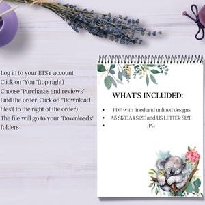 Koala Printable Stationery-cute Animal Writing Paper Set-kids ...