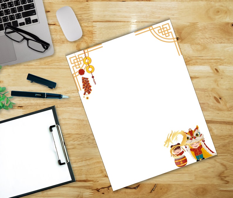 Chinese New Year Printable Stationery-cute Notepaper-dragon Writing ...