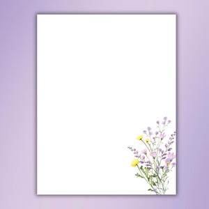 Wildflower Writing Set,flower Printable Stationery,writing Paper Letter ...